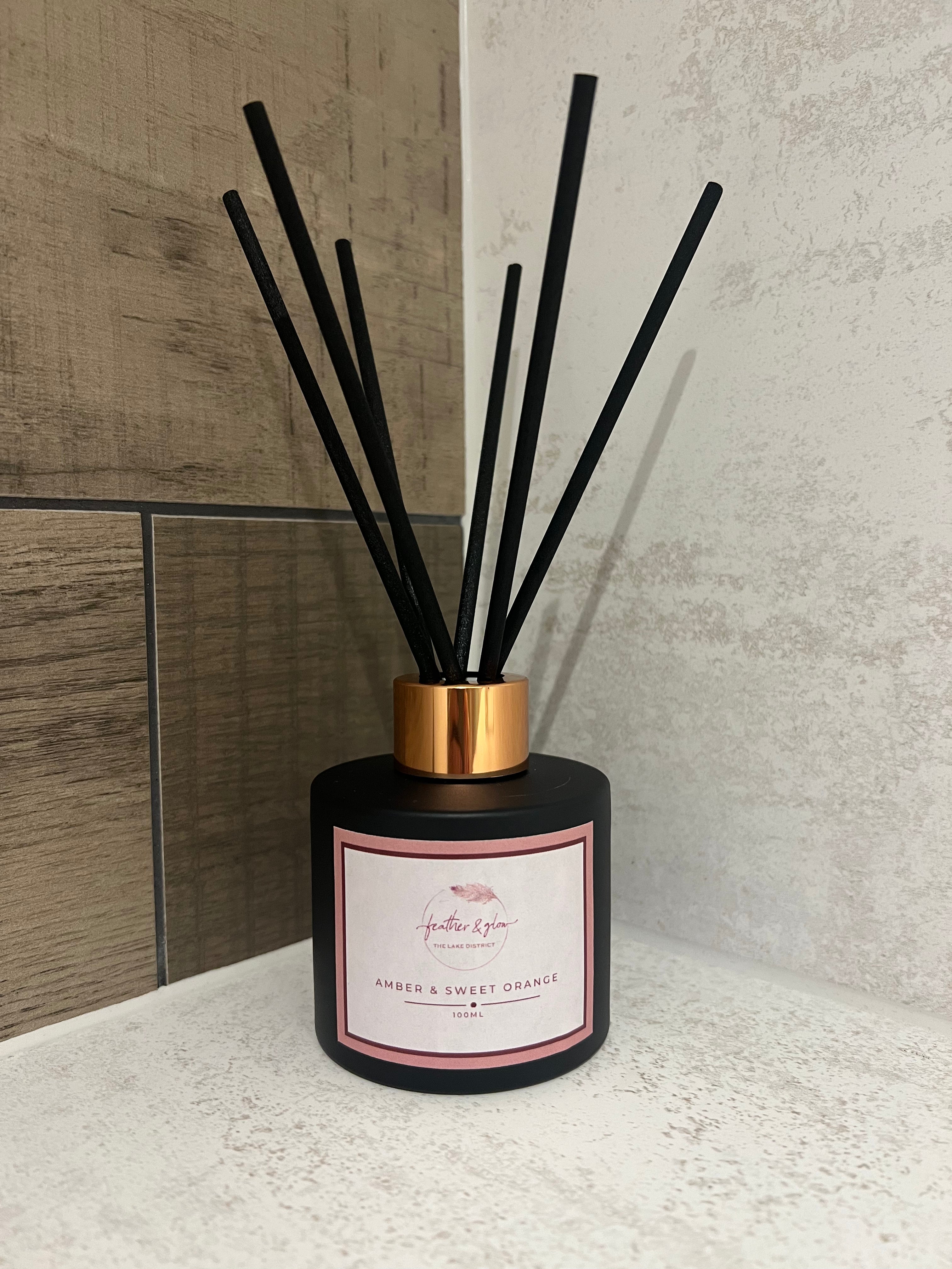 Amber & Sweet Orange Reed Diffuser – Feather & Glow